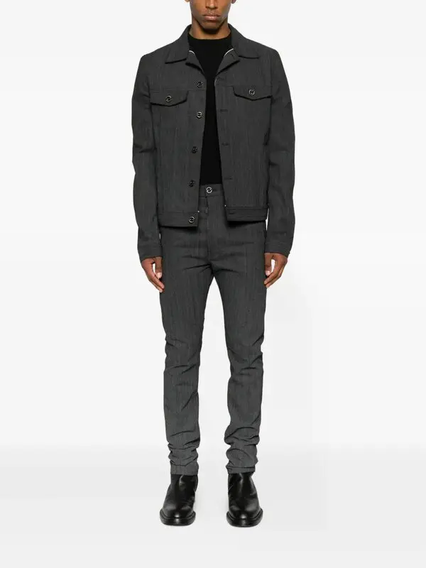 DEEPTI Button-fastening Trousers In Dark Herringbone