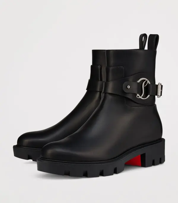 CHRISTIAN LOUBOUTIN Dianouchette Lug Leather Ankle Boots