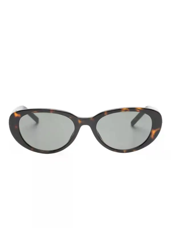 Saint Laurent Oval-frame Sunglasses - Brown