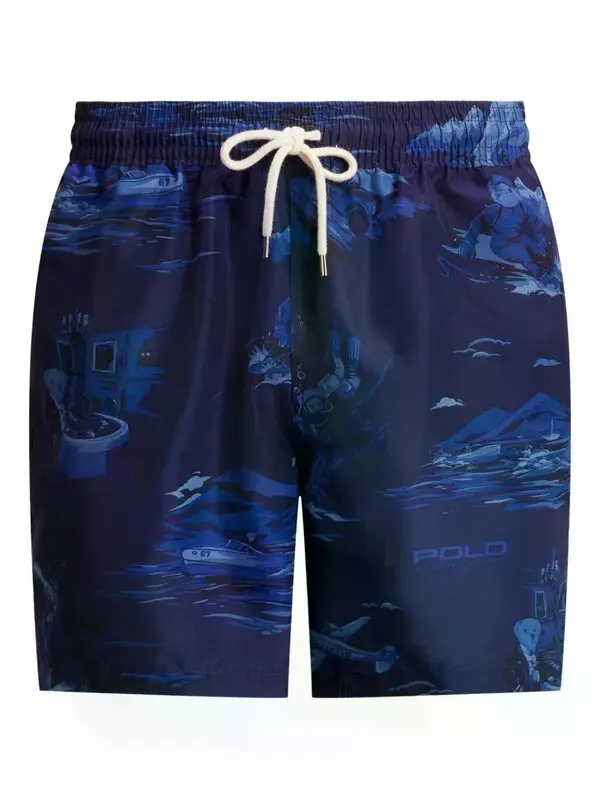 Polo Ralph Lauren Printed Swim Shorts - Blue