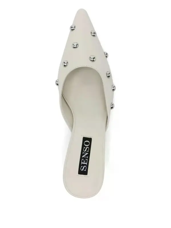 Senso 60mm Mika Mules With Stud Embellishment - Neutrals