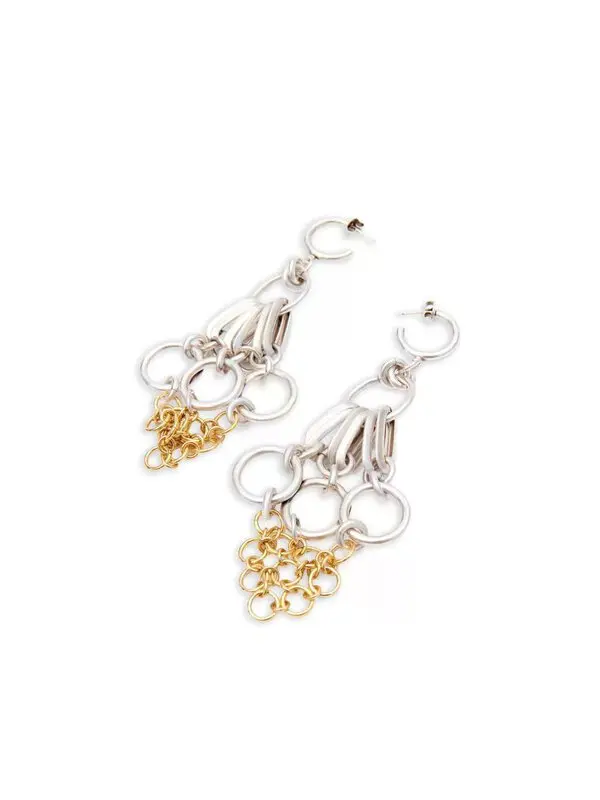 Isabel Marant Étoile Finish And Gold-finish Hoop Earrings - Silver