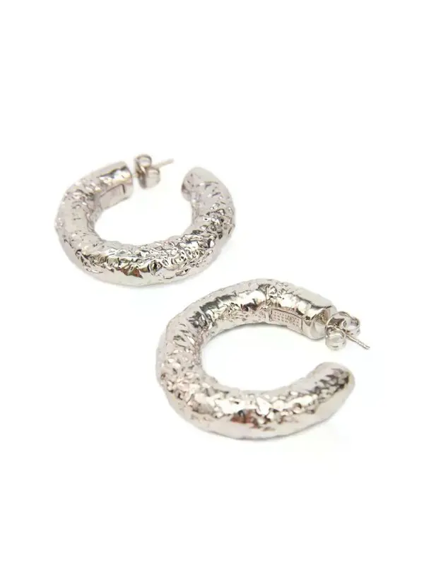 MAISON MARGIELA Tinfoil Textured Hoop Earrings