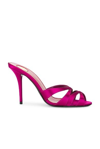 Saint Laurent Chandelle Mule Sandal - Smashed Prune