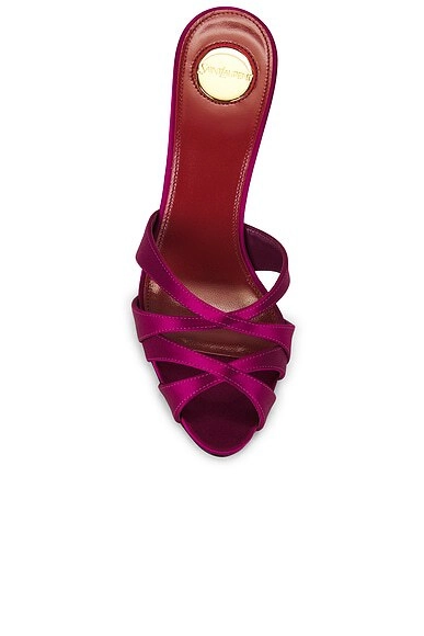 Saint Laurent Chandelle Mule Sandal - Smashed Prune