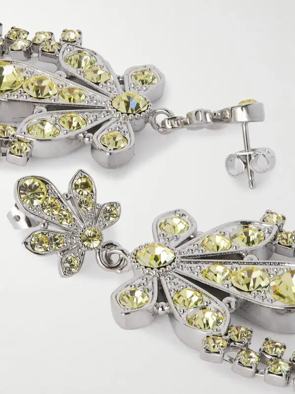 Rabanne Crystal Embellished Earrings - Yellow
