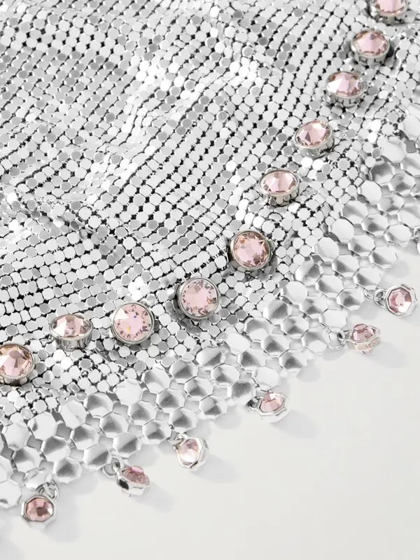 Rabanne Chainmail Hat With Crystal Embellishments And Fringe