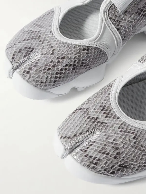 Nike Rift Snake-effect Leather Split-toe Sneakers - Gray