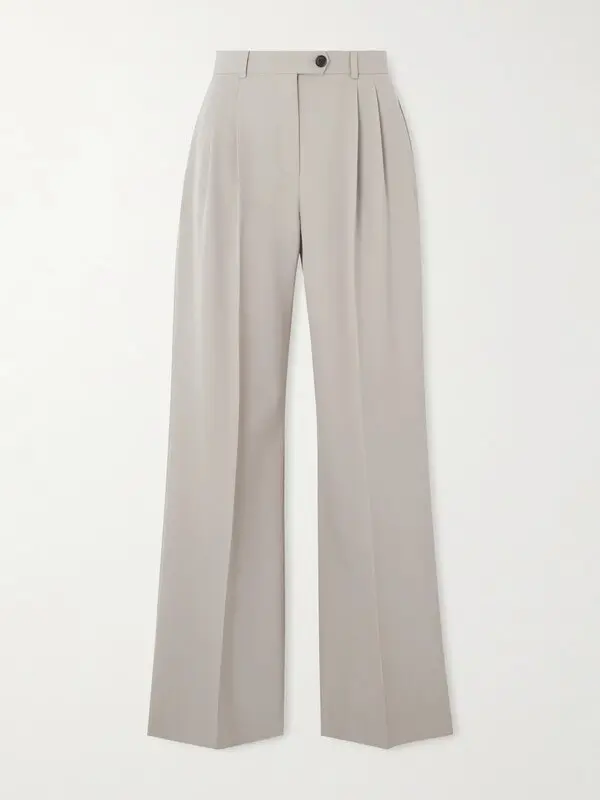 THE ROW Virgil Pleated Wool-gabardine Wide-leg Trousers