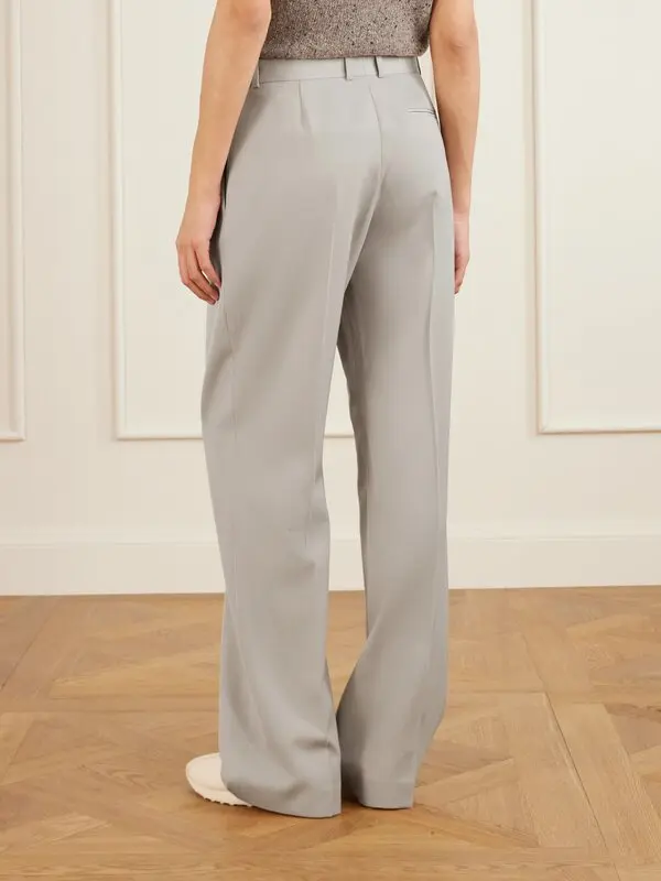 THE ROW Virgil Pleated Wool-gabardine Wide-leg Trousers