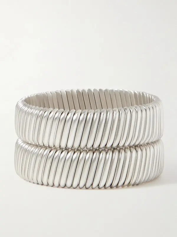 ROXANNE ASSOULIN Two-tone Beaded Bracelets Set Of Two - Silver