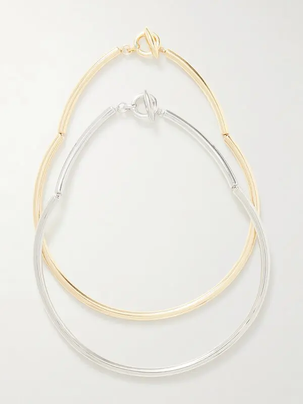 ROXANNE ASSOULIN Two Tone Tubular Necklace Set - Multi