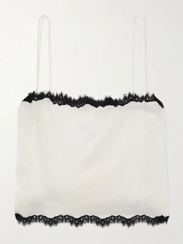 DÔEN Loure Lace-trimmed Silk-satin Camisole - Neutrals