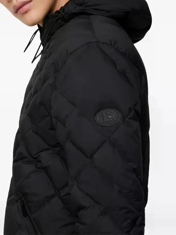 Burberry Hooded Quilted Jacket - Black