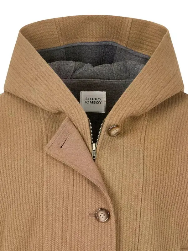 STUDIO TOMBOY Corduroy Hooded Jacket - Neutrals