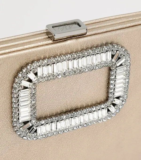 ROGER VIVIER Metallic Leather Pilgrim Clutch Bag