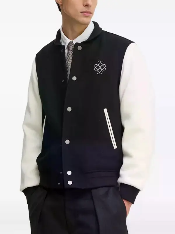 BENETTON Bomber Jacket With Button Fastening And Ribbed Details