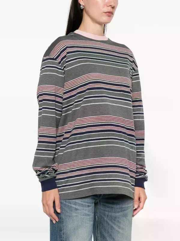 Miu Miu Striped Cotton Long Sleeve Top