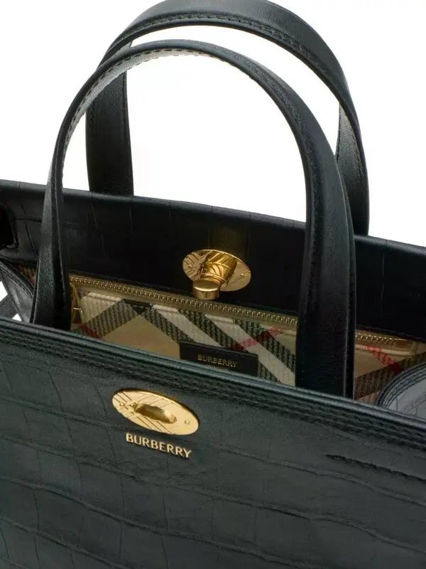 Burberry Cotswolds Crocodile-effect Mini Tote Bag