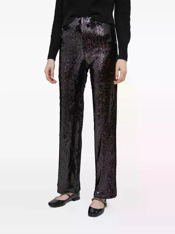 BENETTON Sequin Embellished High Waist Trousers