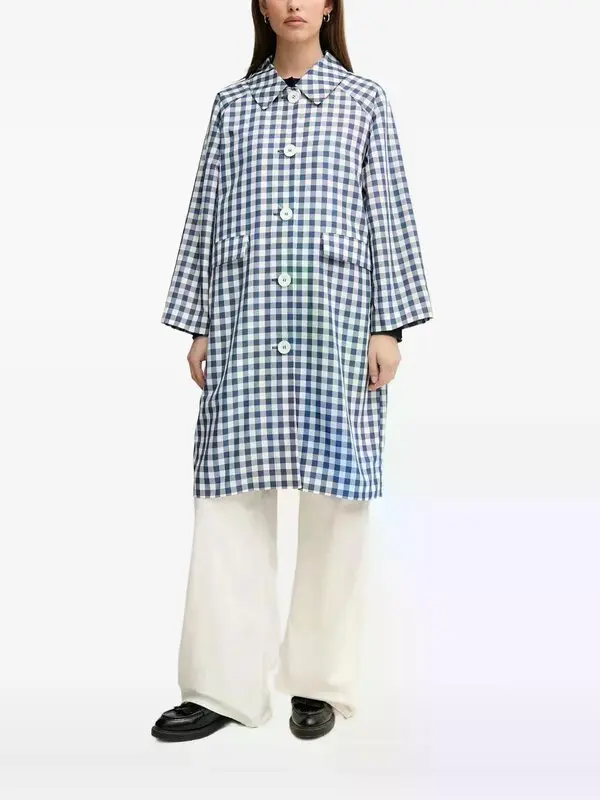 BENETTON Checked Coat - Blue