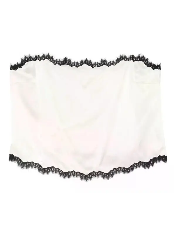 DÔEN Loure Square Neck Lace Trim Top - Neutrals