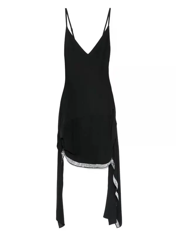Attico Embellished Hem Mini Dress - Black