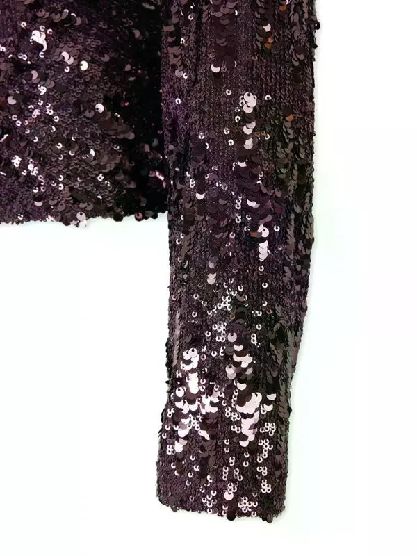 Rabanne Sequin-detail Long-sleeve Top - Purple