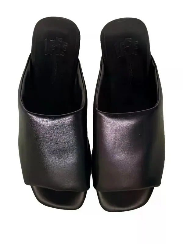 LA ROSE Nappa Sabot Sandals - Black