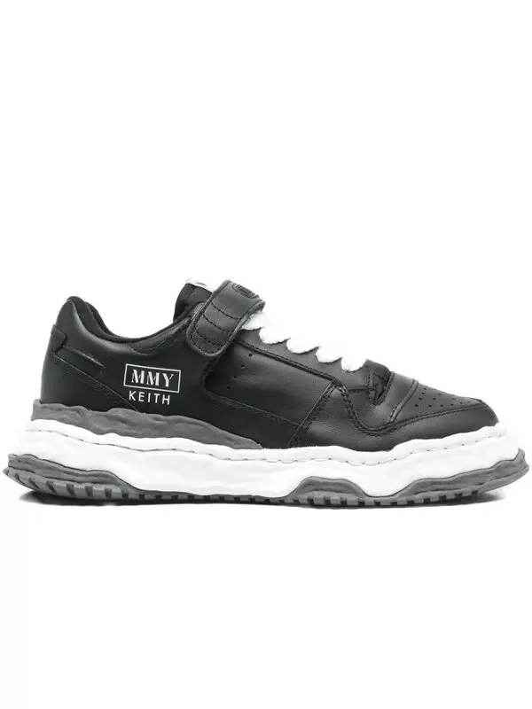 Mihara Yasuhiro Leather Touch-strap Sneakers - Black