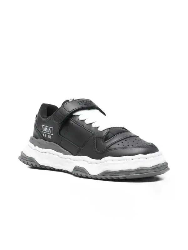 Mihara Yasuhiro Leather Touch-strap Sneakers - Black