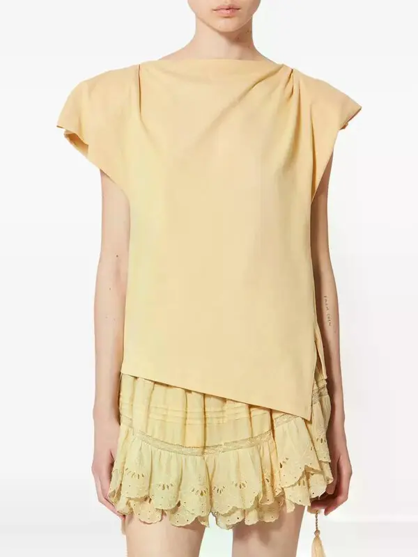 Isabel Marant Étoile Sebani Draped Asymmetric T-shirt - Yellow