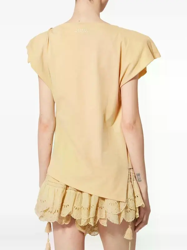 Isabel Marant Étoile Sebani Draped Asymmetric T-shirt - Yellow