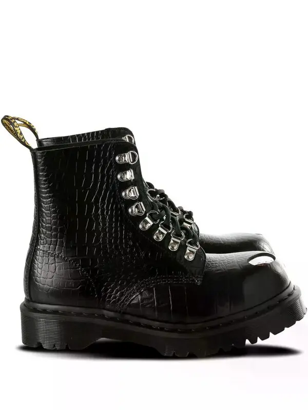 Dr. Martens Pascal Embossed Crocodile Effect Lace Up Boots