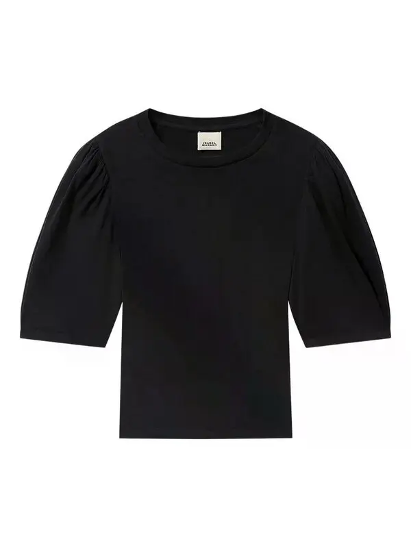 Isabel Marant Étoile Maeliss Puff-sleeve Cotton T-shirt - Black