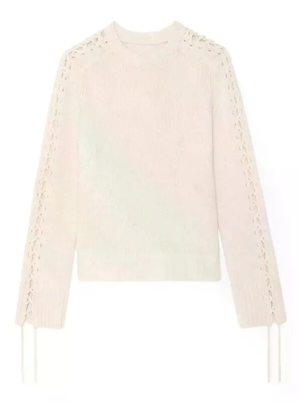 Zadig&Voltaire Wool Cashmere Blend Sweater With Tie Detailing - Neutrals