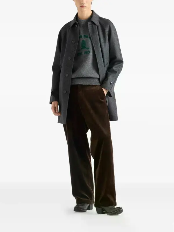 Prada Intarsia Logo Raglan Sweater