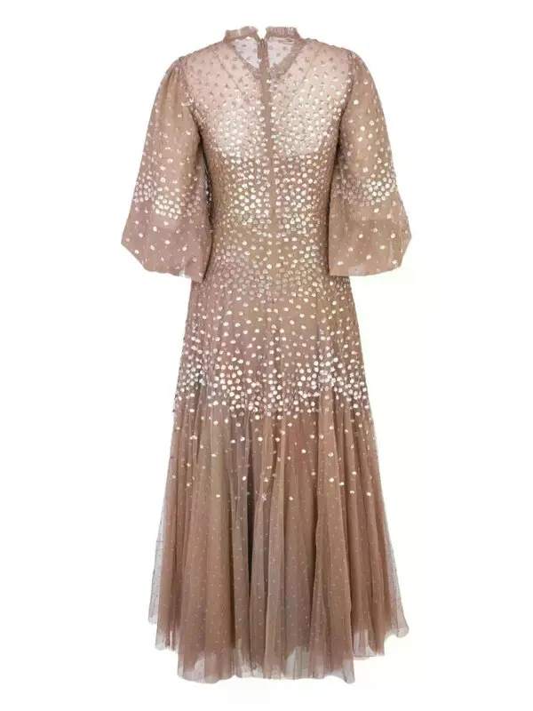 NEEDLE & THREAD Sequin Embellishment Midi Dress