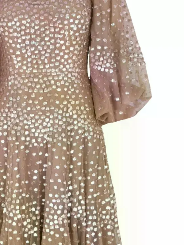 NEEDLE & THREAD Sequin Embellishment Midi Dress