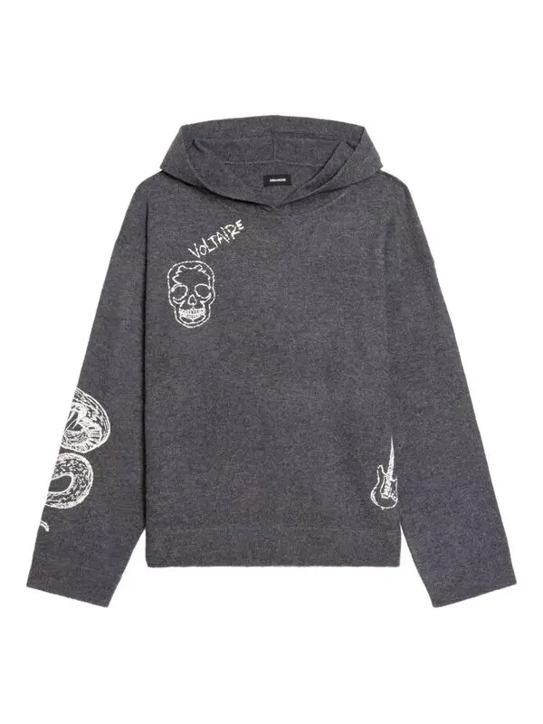 Zadig&Voltaire Graphic Embroidered Hoodie - Grey