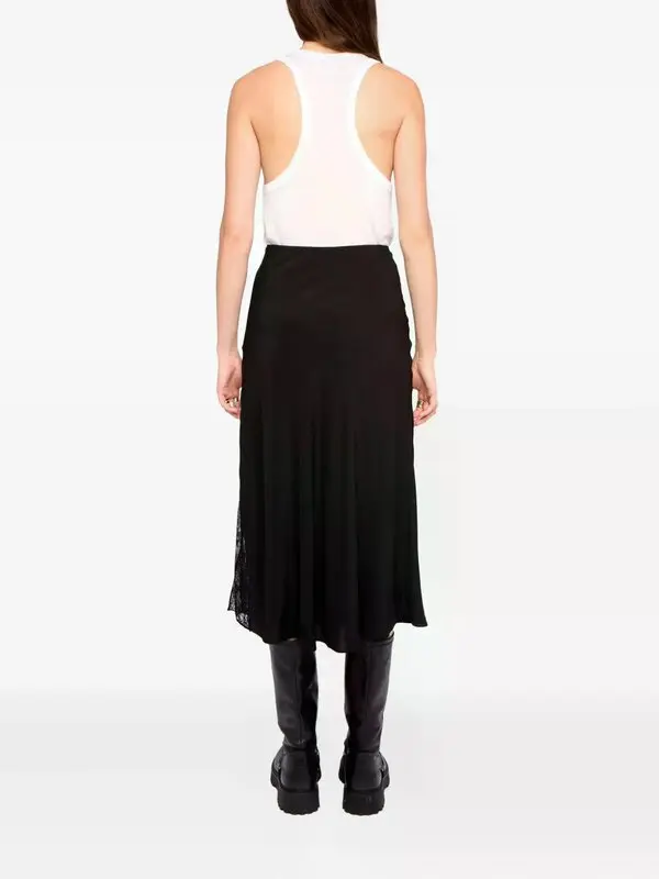 Zadig&Voltaire Lace Detail Midi Skirt - Black