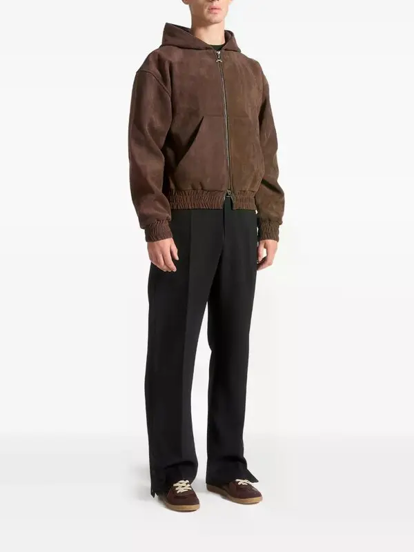 Manière De Voir Faux-suede Hooded Crop Jacket