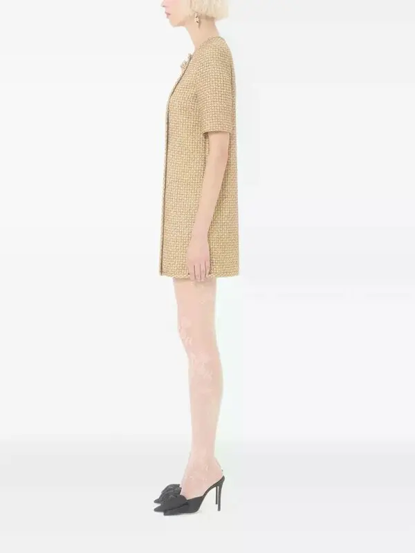 Valentino Garavani Lurex Tweed Mini Dress With Jewel Embellishment