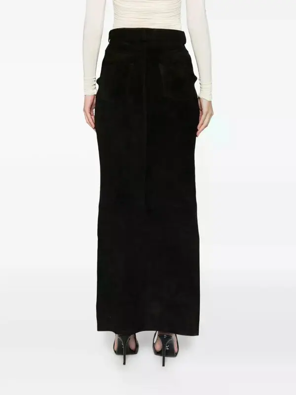 DUCIE Chicago Suede Maxi Skirt