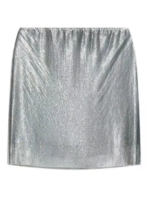 Versace Sequin Embellished Mini Skirt - Silver