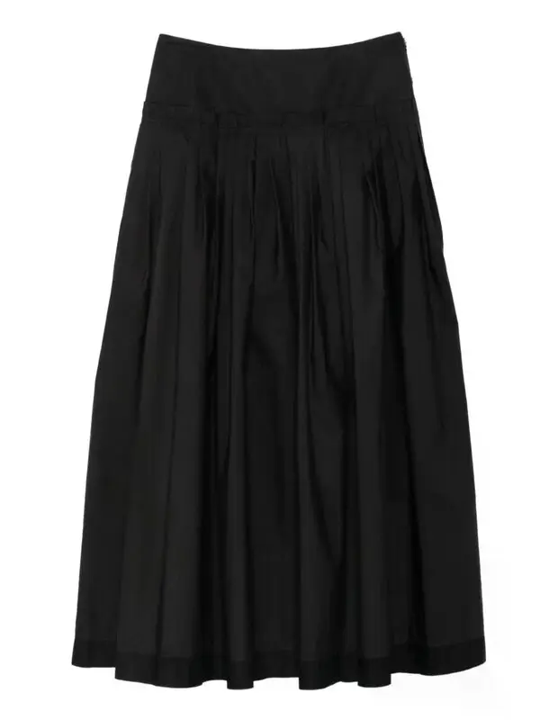 LANVIN Pleated Basque Midi Skirt - Black