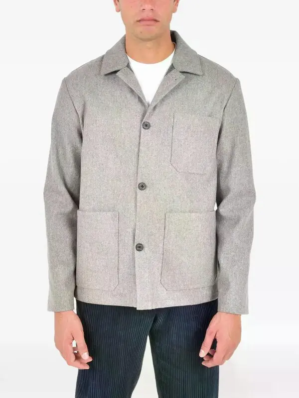 DRUMOHR Buttoned Patch-pocket Overshirt - Grey