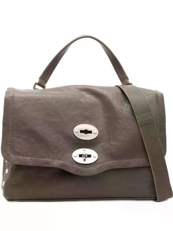 ZANELLATO Postina Studs Turnlock Tote Bag - Grey