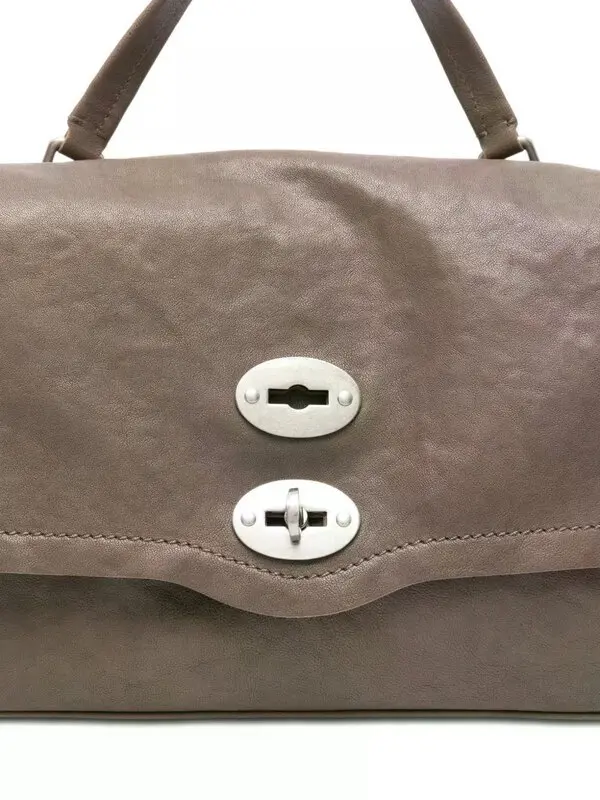 ZANELLATO Postina Studs Turnlock Tote Bag - Grey