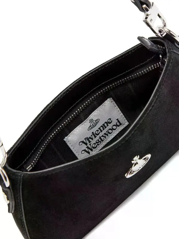 VIVIENNE WESTWOOD Tasha Suede Shoulder Bag - Black